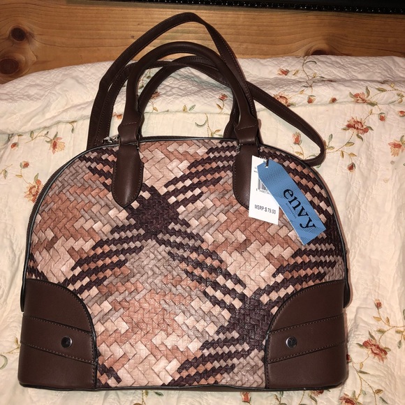 envy | Bags | Envy Brown Satchel Tote Shoulder Bag Purse Very Roomy Nwt ...